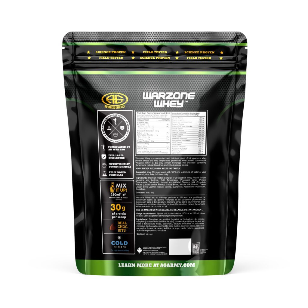 Advanced Genetics | Warzone Whey | Gourmet Protein Drink Mix | 1lb ...